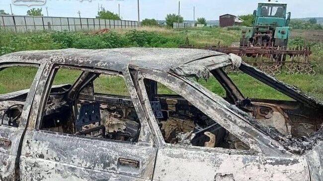Последствия удара дрона ВСУ в селе Двулучное Валуйского округа Белгородской области