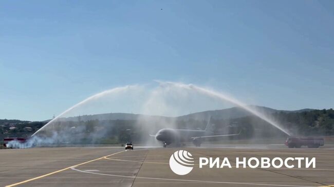 Самолет из Москвы, севший в аэропорту Геленджика 