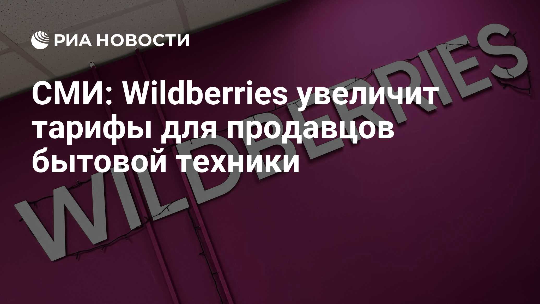 СМИ: Wildberries увеличит тарифы для продавцов бытовой техники - РИА ...