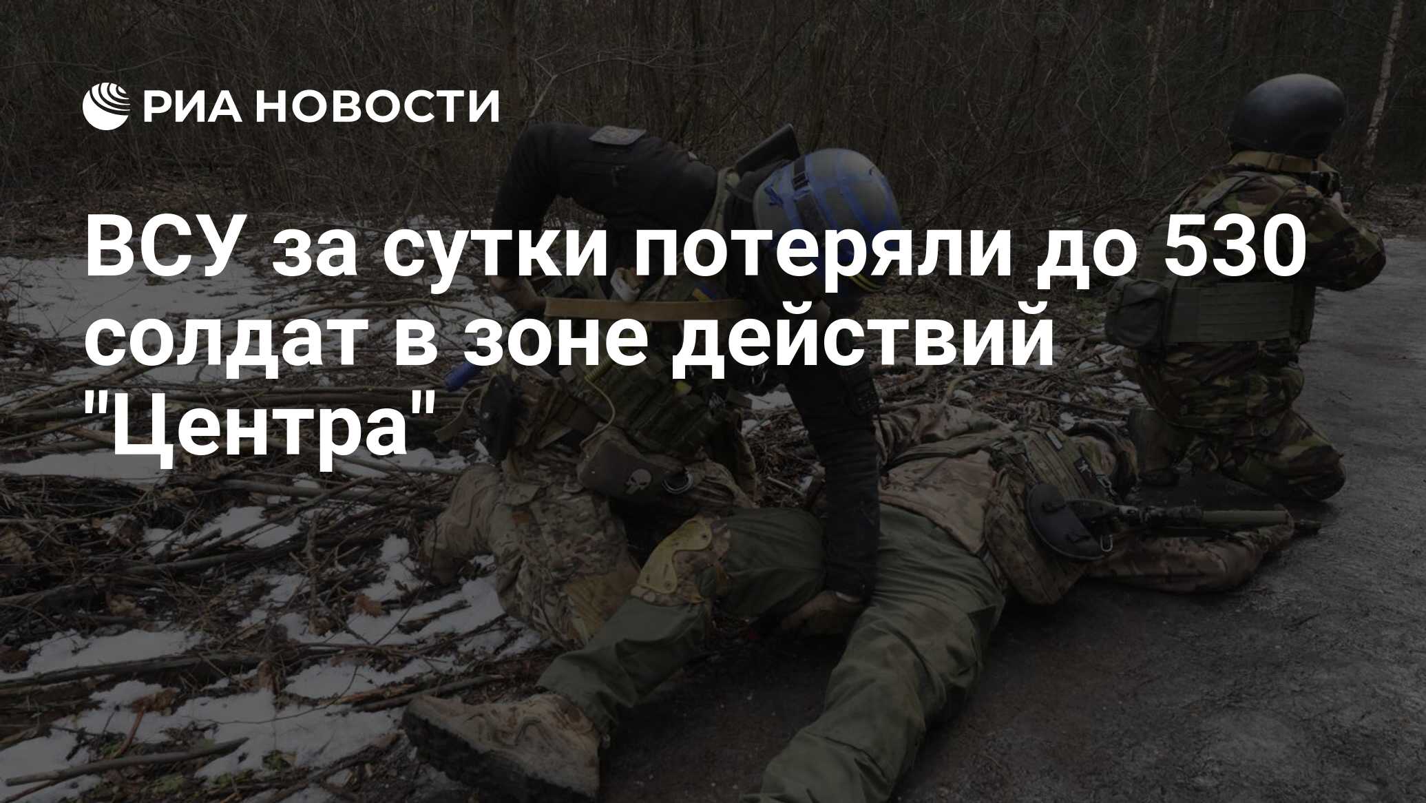 ВСУ за сутки потеряли до 530 солдат в зоне действий Центра РИА